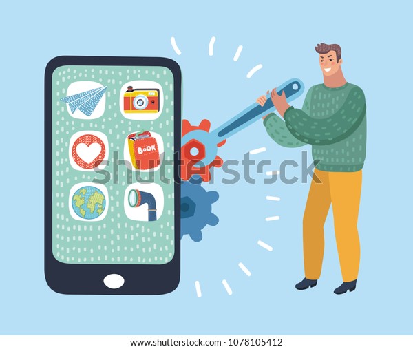 Vector Cartoon Illustration Man Make Set Stock Vector (Royalty Free ...