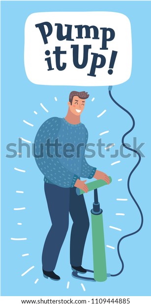 Vector Cartoon Illustration Man Pumps Speech Stock Vector (Royalty Free ...