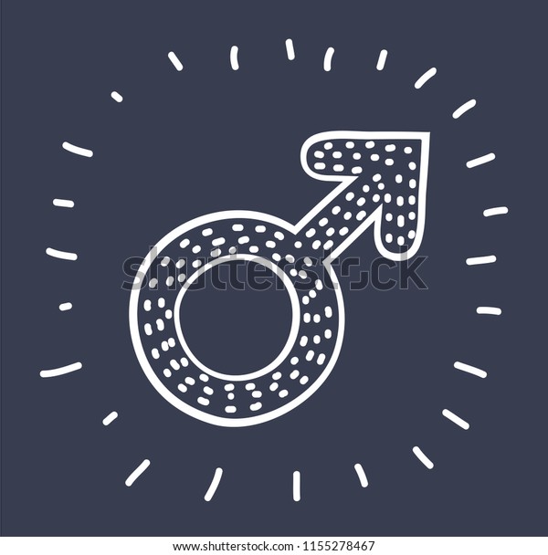 Vector Cartoon Illustration Mars Symbol Male Stock Vector (Royalty Free ...