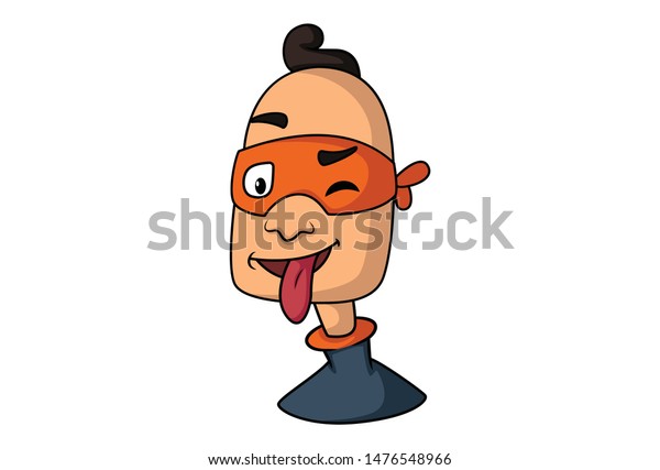 Vector Cartoon Illustration Mask Man Making Stock Vector (Royalty Free ...