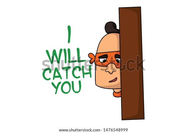 Vector Cartoon Illustration Mask Man Says Stock Vector (Royalty Free ...