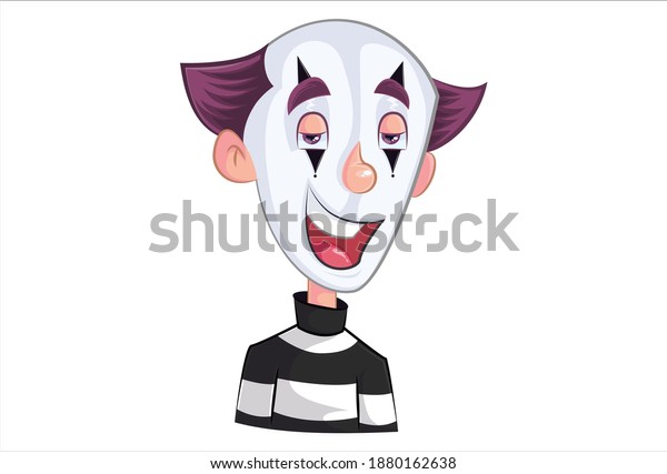 Vector Cartoon Illustration Mime Boy Happy: стоковая векторная графика ...