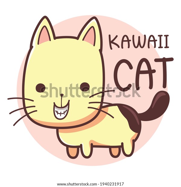 Vector Cartoon Illustration Naughty Cat Standing Stock Vector (Royalty ...