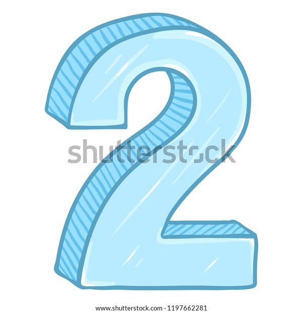 Vector Cartoon Illustration Number Two Figure Stock Vector (Royalty ...