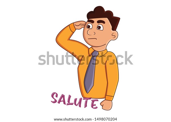Vector Cartoon Illustration Office Employee Giving Stock Vector ...