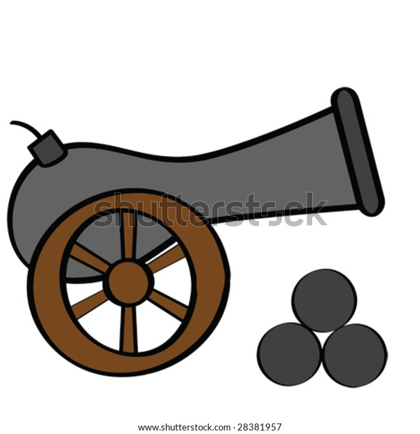 Vector Cartoon Illustration Old Cannon Cannon Stock Vector (Royalty ...