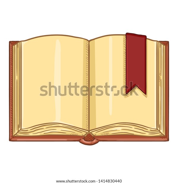 Vector Cartoon Illustration Open Book Blank Stock Vector (Royalty Free ...