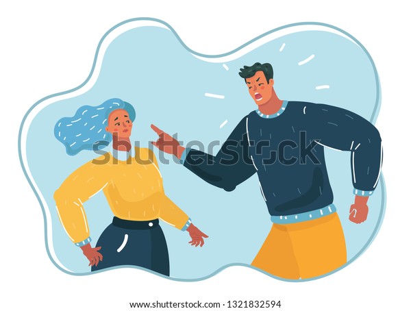 Vector Cartoon Illustration People Aggressive Man Stock Vector (Royalty ...