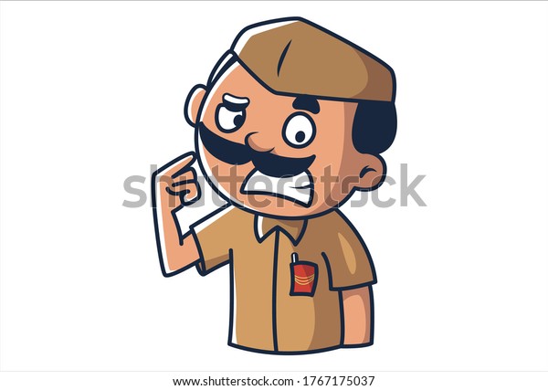 Vector Cartoon Illustration Postman Angry Isolated: Vector có sẵn (miễn ...