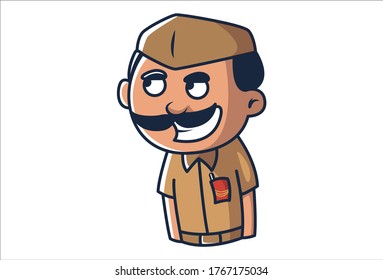 Vector Cartoon Illustration Postman Angry Isolated: Vector có sẵn (miễn ...