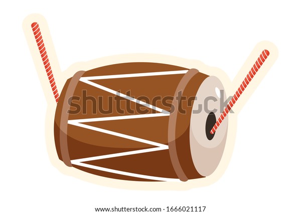 Vector Cartoon Illustration Punjabi Dhol Isolated Stock Vector (Royalty ...