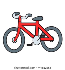 Vector Cartoon Illustration Red Bicycle: เวกเตอร์สต็อก (ปลอดค่า ...