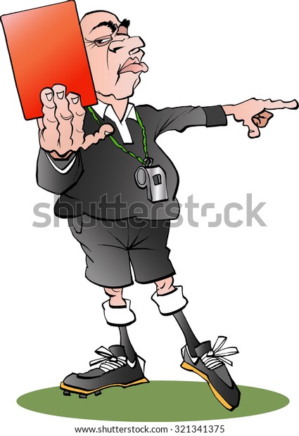 Vector Cartoon Illustration Referee Red Card Stock Vector (Royalty Free ...