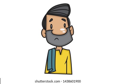 Vector Cartoon Illustration Sad Man Isolated Stock Vector (Royalty Free ...