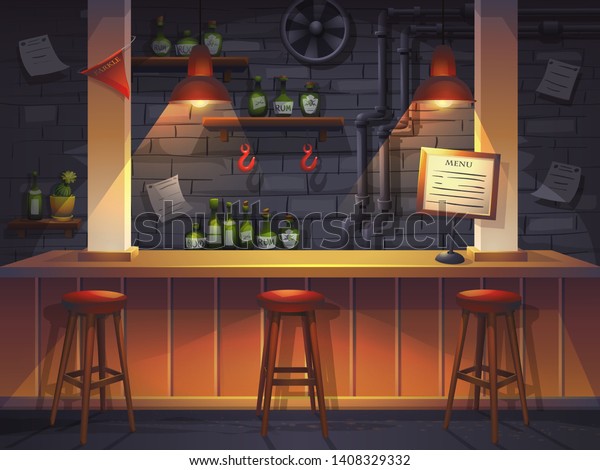 Vector Cartoon Illustration Saloon Background Image Stock-vektor ...