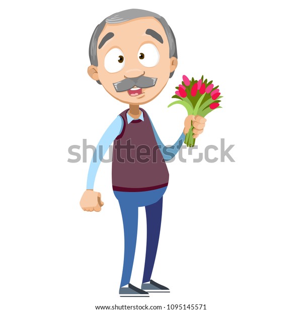 Vector Cartoon Illustration Senior Aged Male Stock Vector (Royalty Free ...