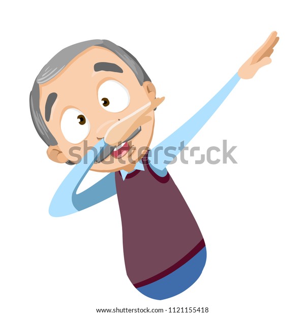 Vector Cartoon Illustration Senior Aged Male Stock Vector (Royalty Free ...