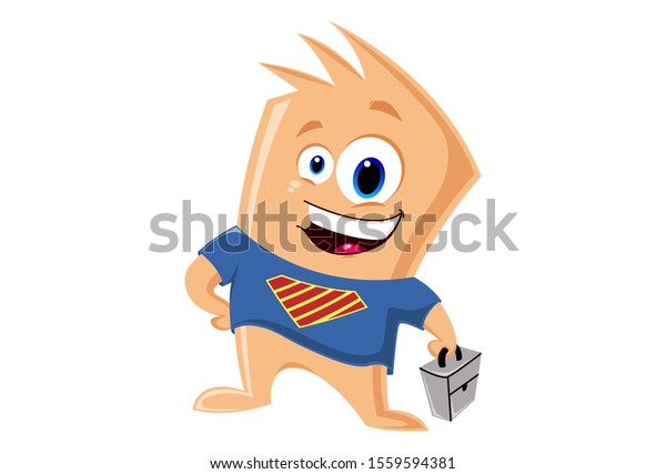 Vector Cartoon Illustration Sharpie Monster Holding Stock Vector ...