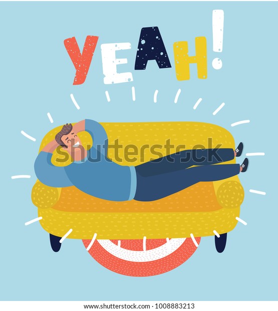 Vector Cartoon Illustration Simple Cartoon Happy Stock Vector (Royalty ...