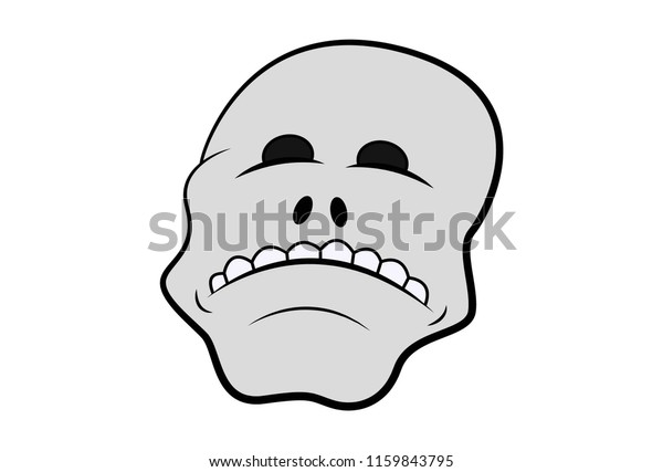 Vector Cartoon Illustration Skull Sleeping Isolated Stock Vector ...