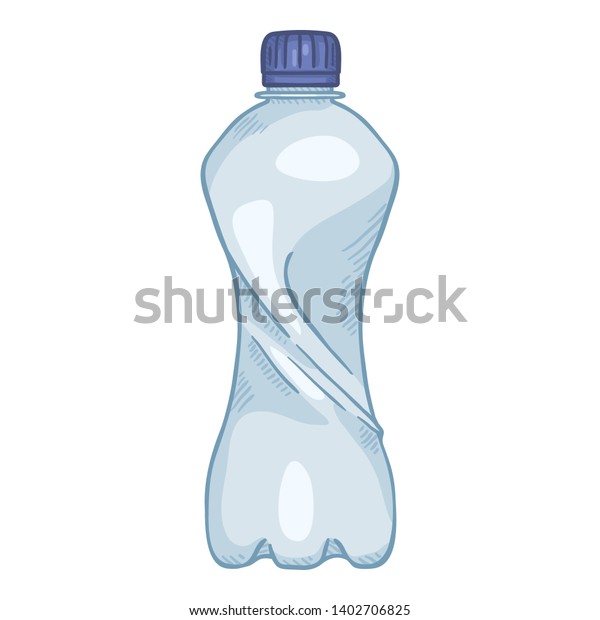 Vector Cartoon Illustration Small Plastic Bottle Stock Vector (Royalty ...