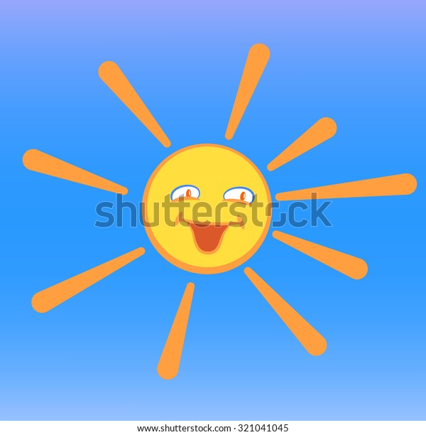 Vector Cartoon Illustration Smiley Sun Stock Vector (Royalty Free ...