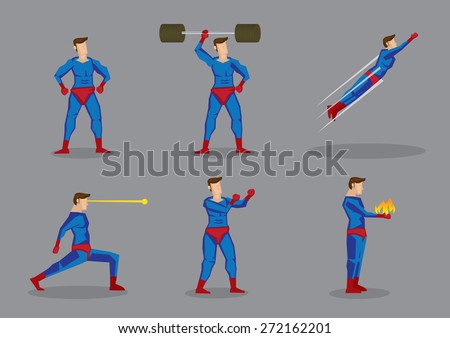 Vector Cartoon Illustration Superhero Character Showing Stock Vector ...