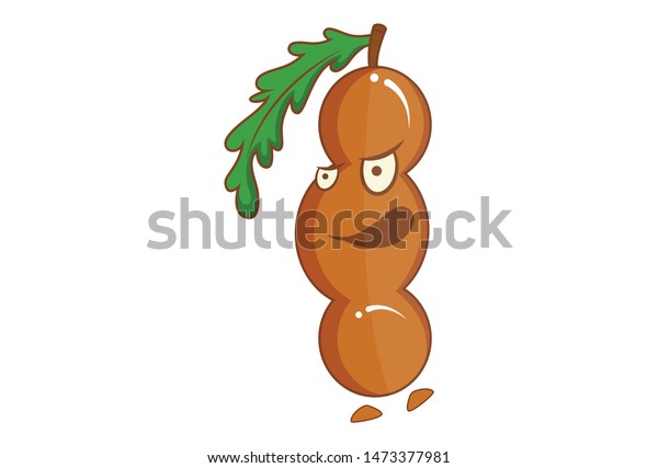 Vector cartoon illustration of tamarind face expression. Isolated on ...
