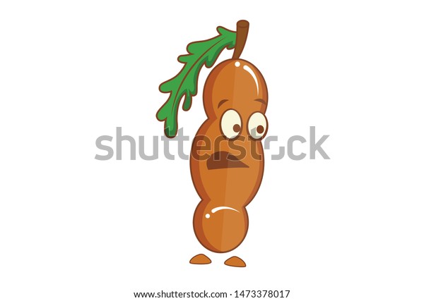Vector Cartoon Illustration Tamarind Making Face Stock Vector (Royalty ...
