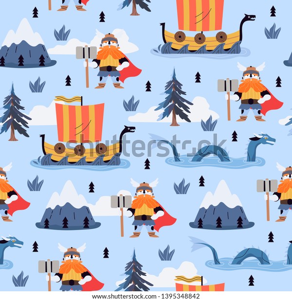 Vector Cartoon Illustration Thor God Thunder Stock Vector (Royalty Free ...