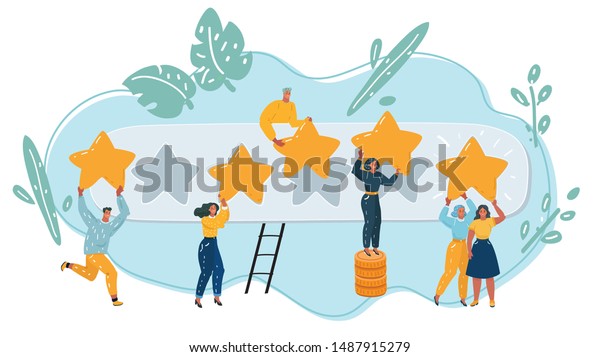 Vector Cartoon Illustration Tiny People Big Stock Vector (Royalty Free ...
