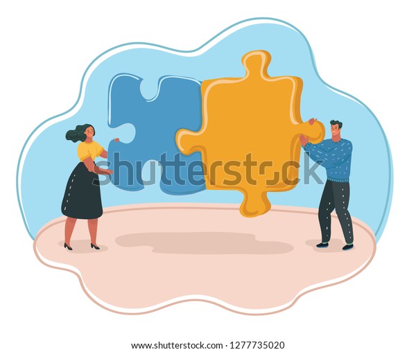 Vector Cartoon Illustration Two People Attatched: เวกเตอร์สต็อก (ปลอด ...