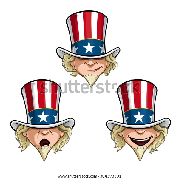 Vector Cartoon Illustration Uncle Sams Head Stock Vector (Royalty Free ...