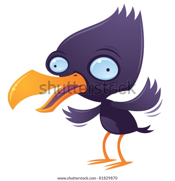Vector Cartoon Illustration Wacky Squawking Bird: vector de stock ...