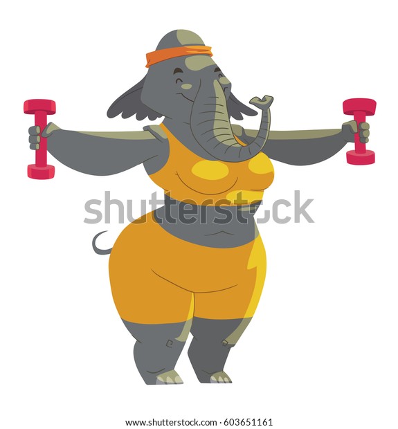 Vector Cartoon Image Animals Gym Funny Stock Vector (Royalty Free ...