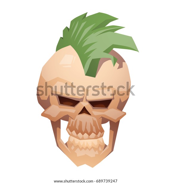 Vector Cartoon Image Beige Human Skull Stock Vector (Royalty Free ...