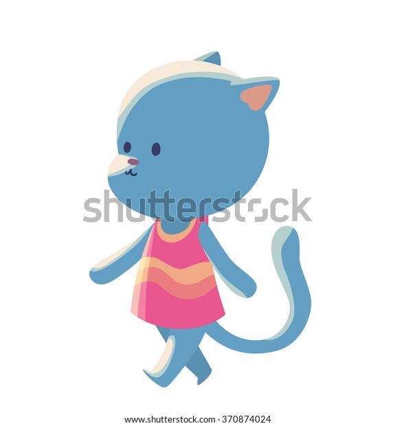 Vector Cartoon Image Cute Little Blue Stock Vector (Royalty Free ...