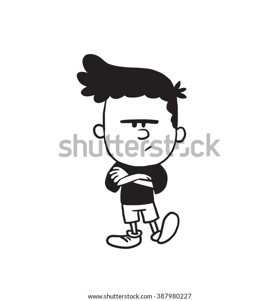 Vector Cartoon Image Cute Little Angry Stock Vector (Royalty Free ...