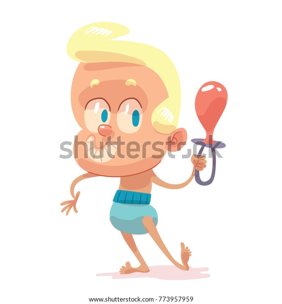 Vector Cartoon Image Funny Baby Boy Stock Vector (Royalty Free ...
