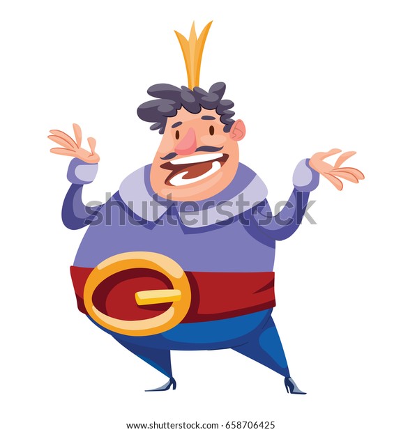 Vector Cartoon Image Funny Fat King Stock Vector (Royalty Free ...