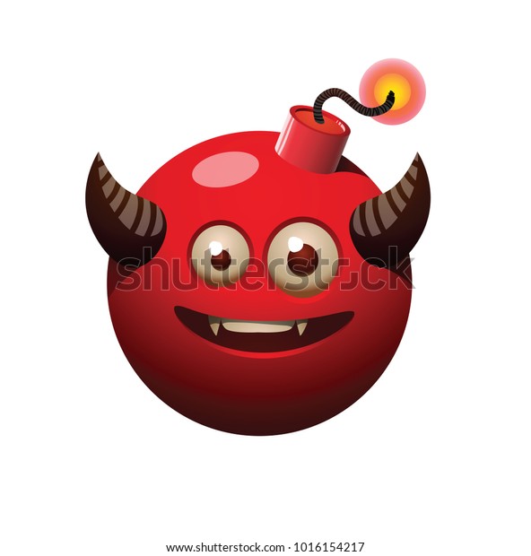 Vector Cartoon Image Funny Red Bomb Stock Vector (Royalty Free ...