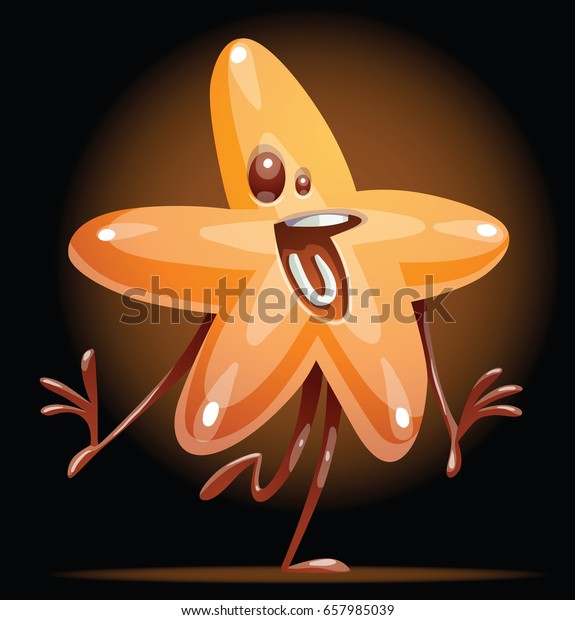 Vector Cartoon Image Funny Shiny Golden: vector de stock (libre de ...