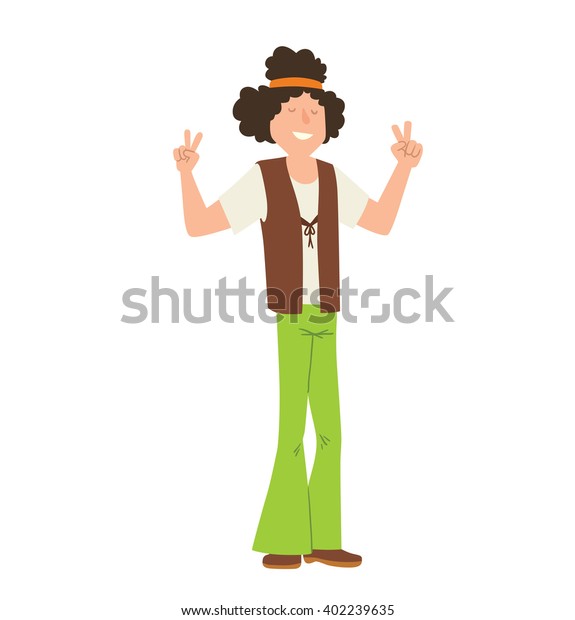 Vector Cartoon Image Man Hippie Man Stock Vector (Royalty Free ...
