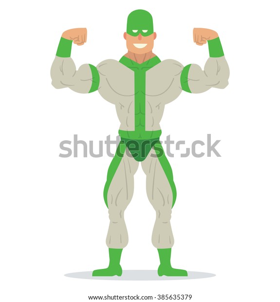 Vector Cartoon Image Muscular Man Superhero Stock Vector (Royalty Free ...