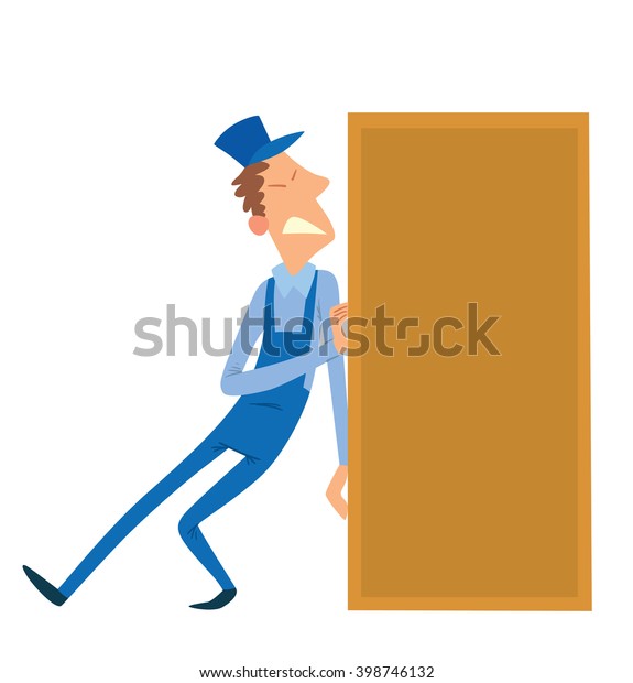 Vector Cartoon Image Porter Man Dark Stock Vector (Royalty Free) 398746132