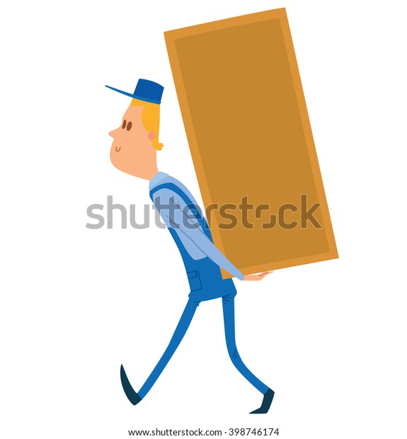 Vector Cartoon Image Porter Man Blond Stock Vector (Royalty Free ...