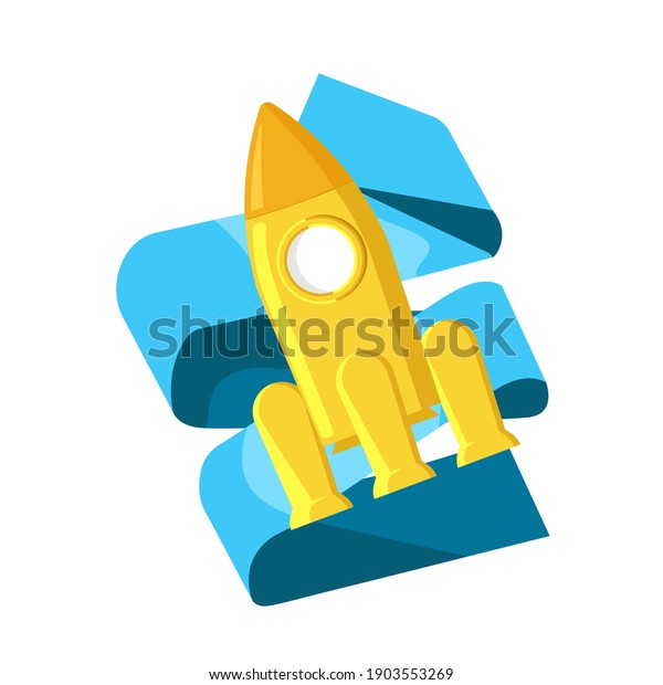 Vector Cartoon Isolated Metaphor Illustration Golden Stock Vector ...