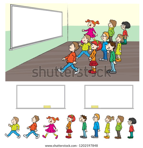 Vector Cartoon Kids Classroom Stock Vector (Royalty Free) 1202597848 ...