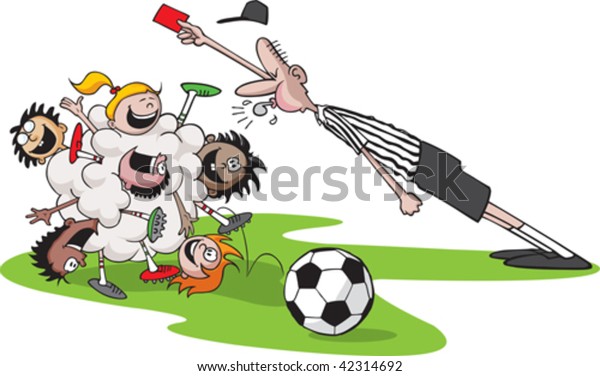 Vector Cartoon Kids Playing Soccer Kid Stock Vector (Royalty Free) 42314692
