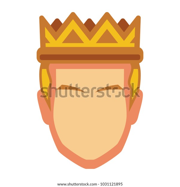 Vector Cartoon King Head Isolated On White Background